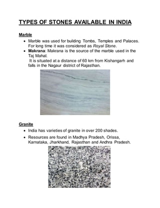 Stones of india | DOCX