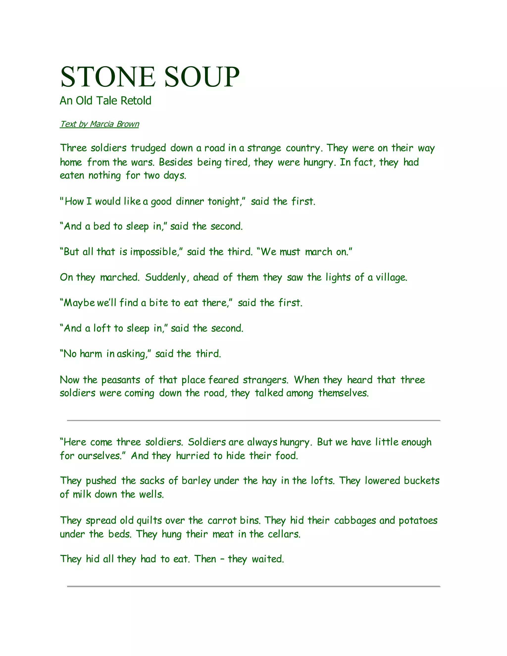 Stone soup | DOCX