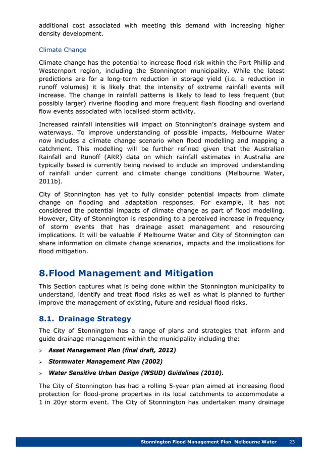 Stonnington Flood Management Plan - Grace's revised version October ...