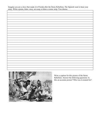 Stono rebellion worksheet | DOC