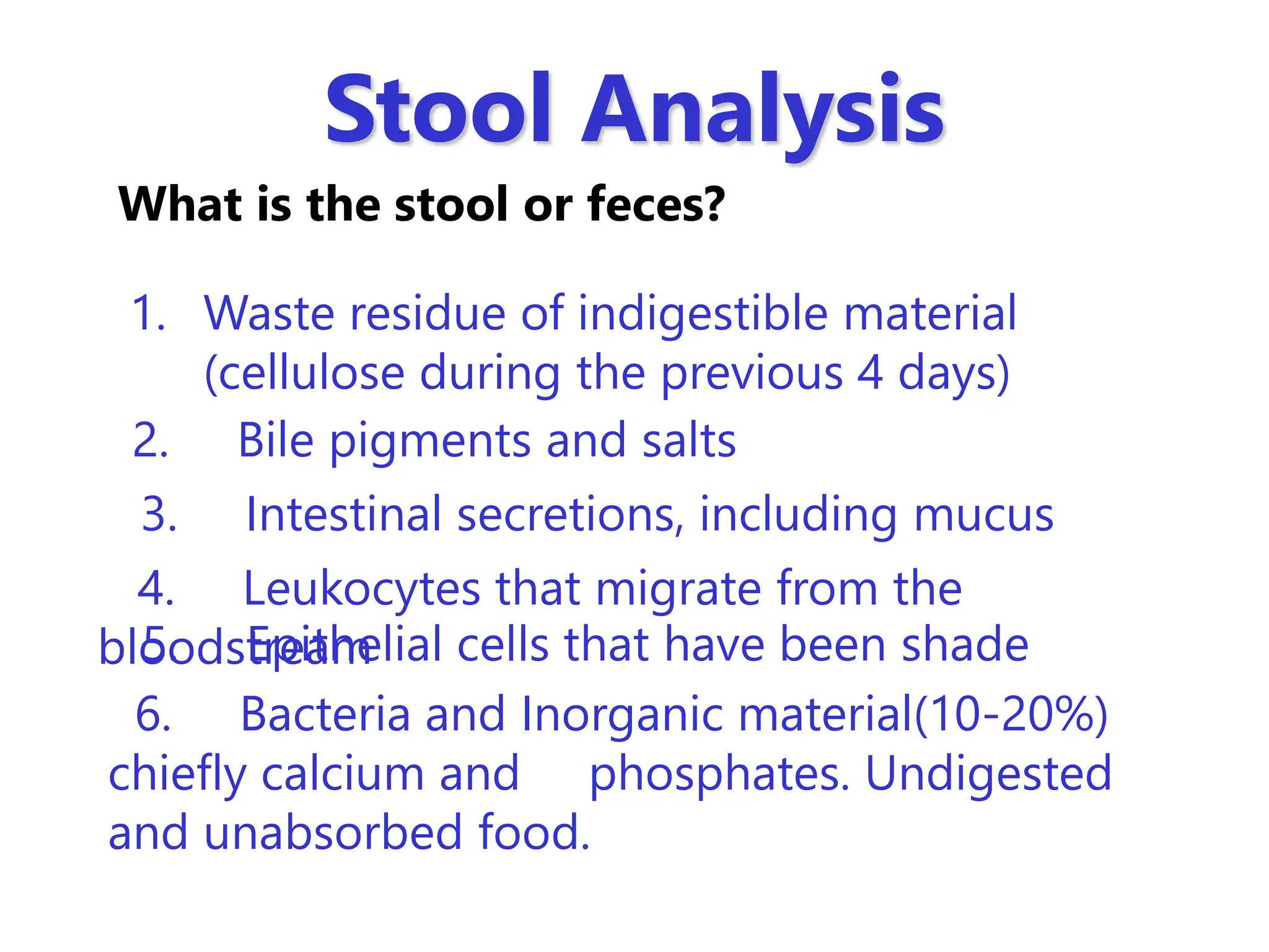 stool anaysis, feces analysis for detection | PPT