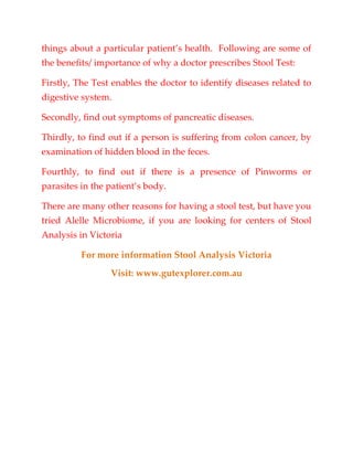Stool Analysis Victoria | PDF | Digestive Disorders | Diseases and ...
