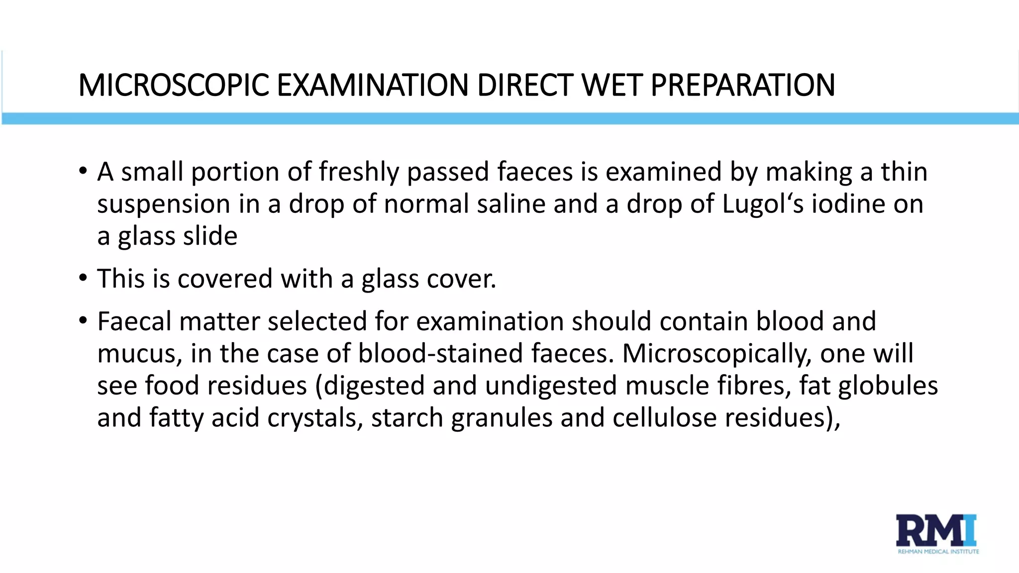 Stool examination | PPT
