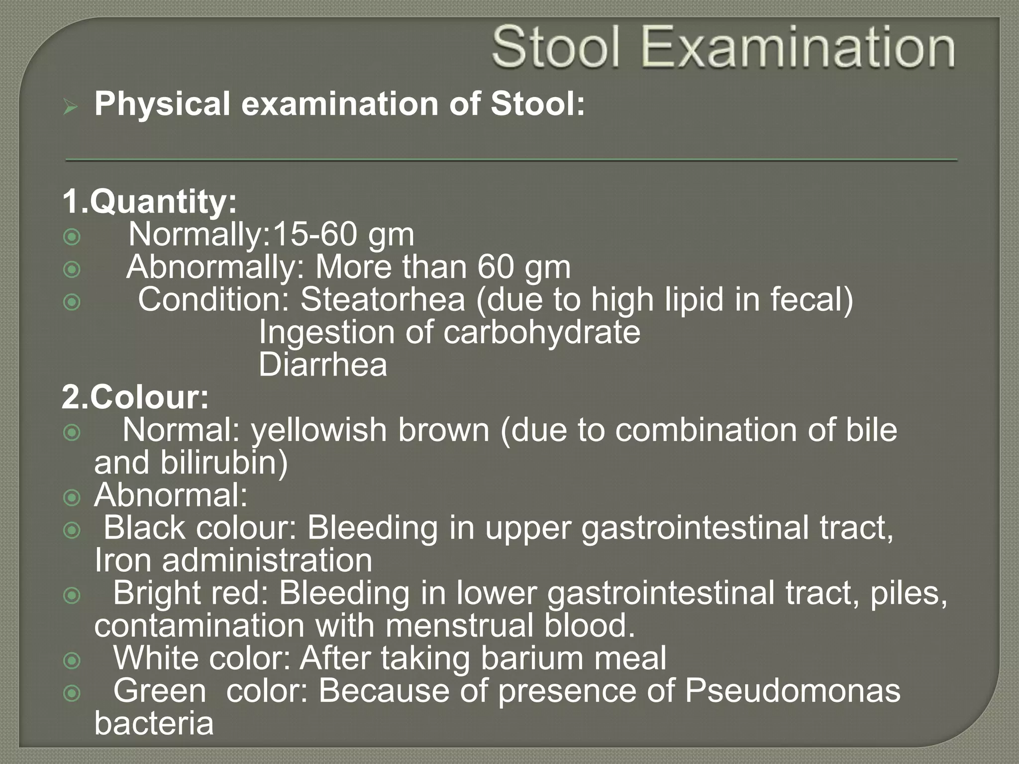Stool examination | PPTX