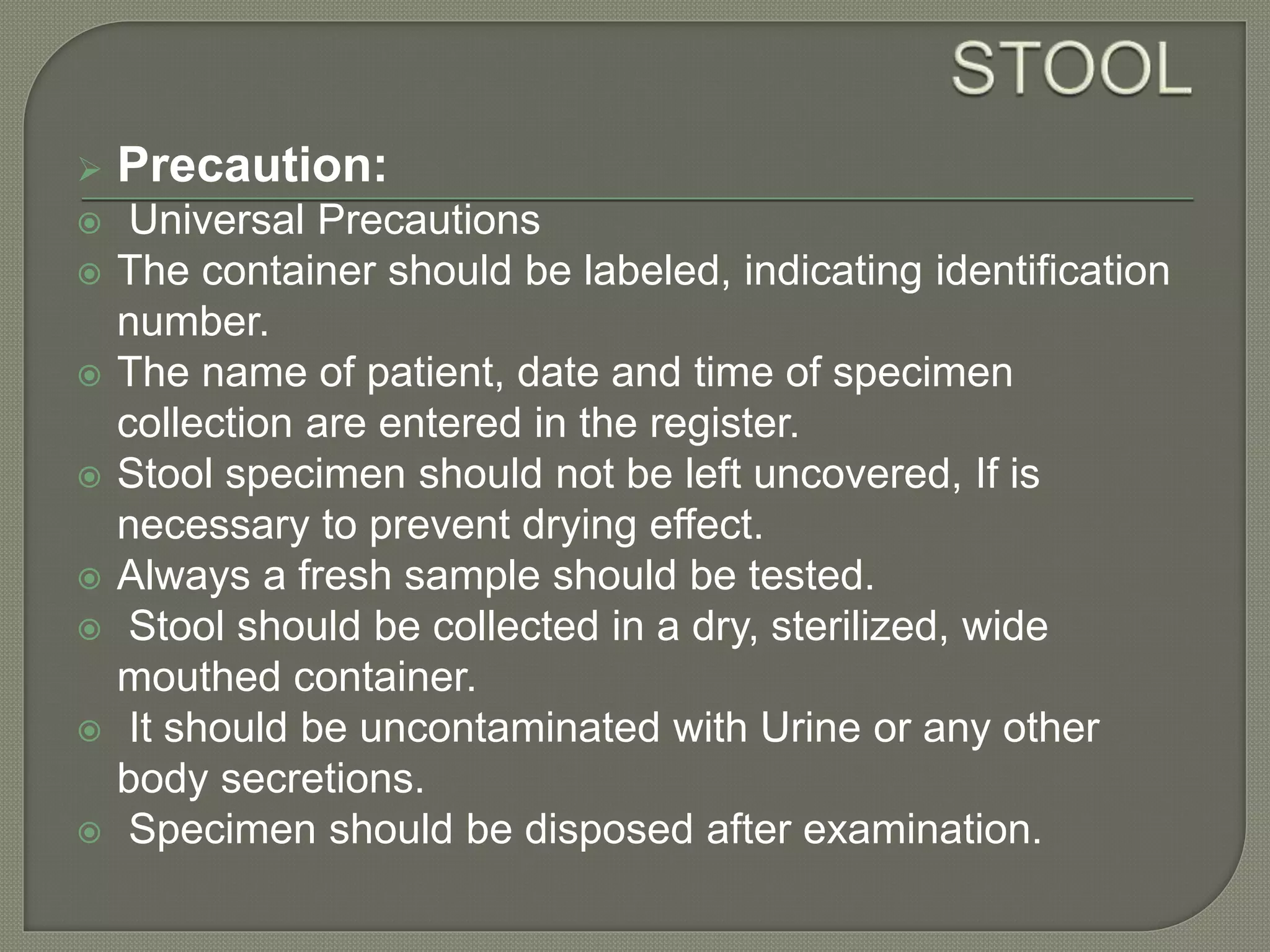 Stool examination | PPTX