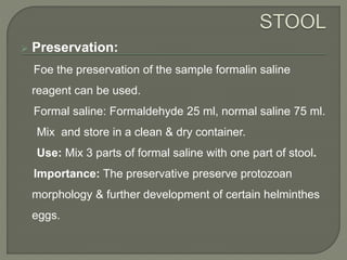 Stool examination | PPTX