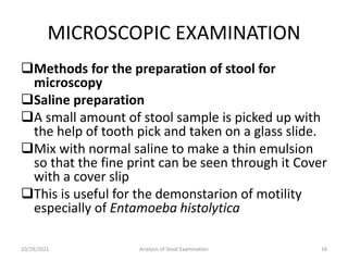 Stool examination | PPTX