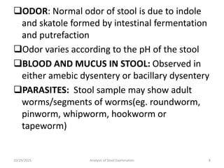 Stool examination | PPTX