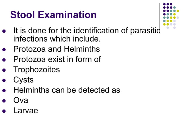 Stool examination.ppt | Digestive Disorders | Diseases and Conditions