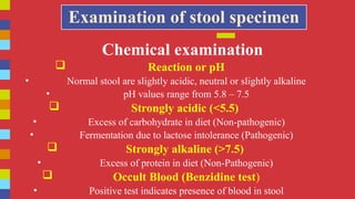 Examination of stool by modern and ayurveda Technique | PPTX