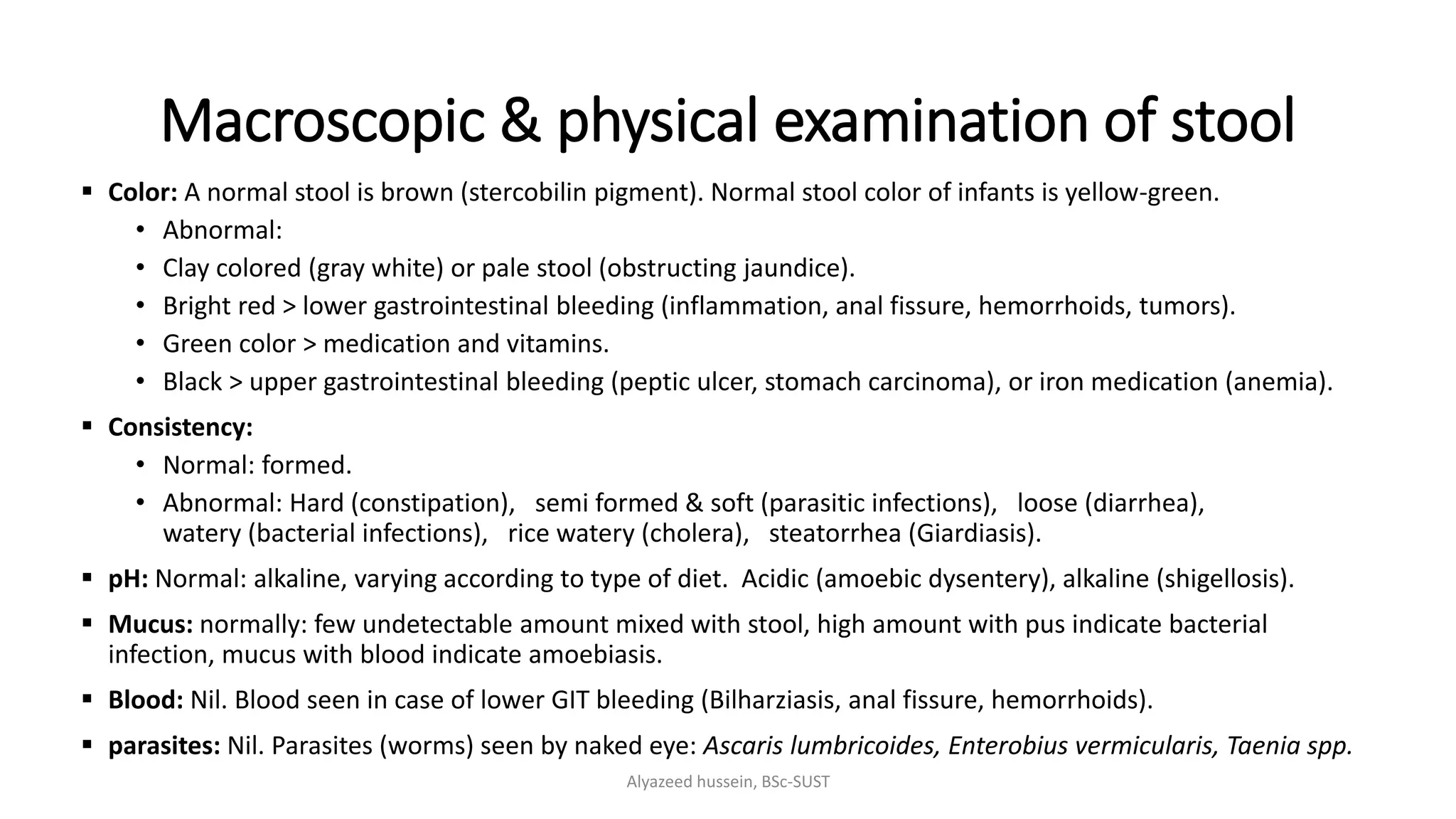 Stool analysis | PPTX
