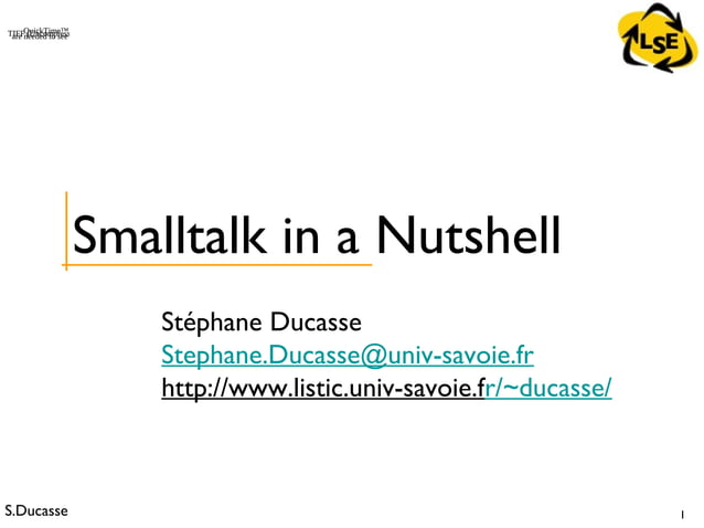5 - OOP - Smalltalk in a Nutshell (b) | PPT