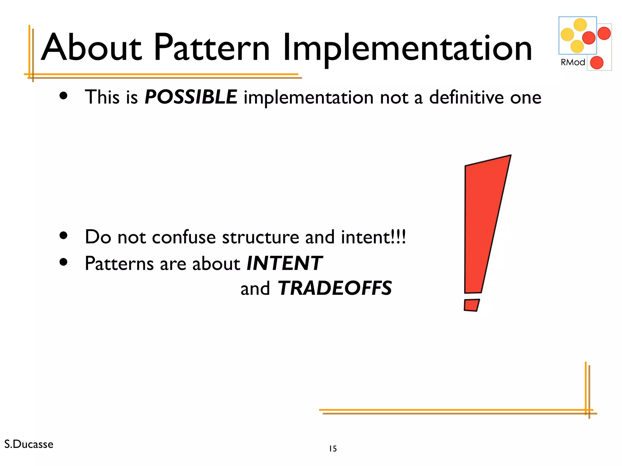 Stoop 430-design patternsintro | PPT | Programming Languages | Computing