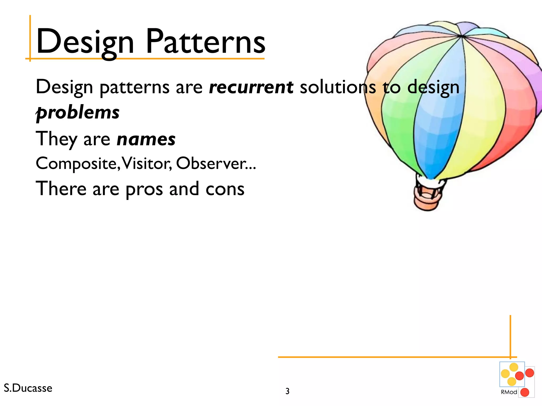 Stoop 430-design patternsintro | PPT | Programming Languages | Computing
