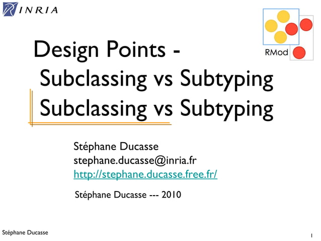 Stoop ed-subtyping subclassing | PPT