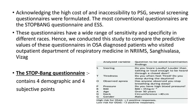 STOP-BANG And Epworth Sleepiness Scale in The Diagnosis.pptx