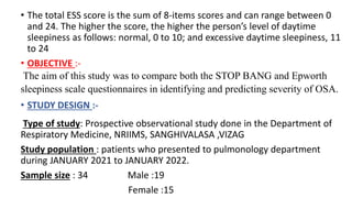 STOP-BANG And Epworth Sleepiness Scale in The Diagnosis.pptx
