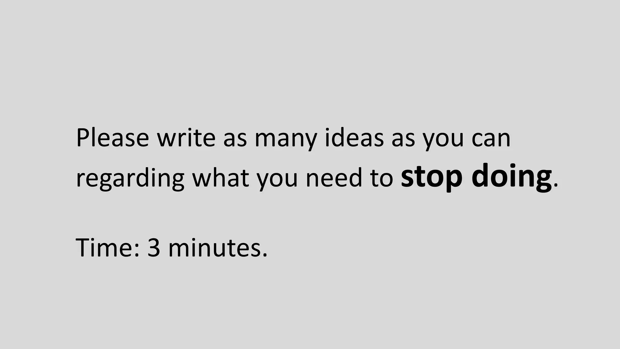 Stop and start doing exercise | PDF