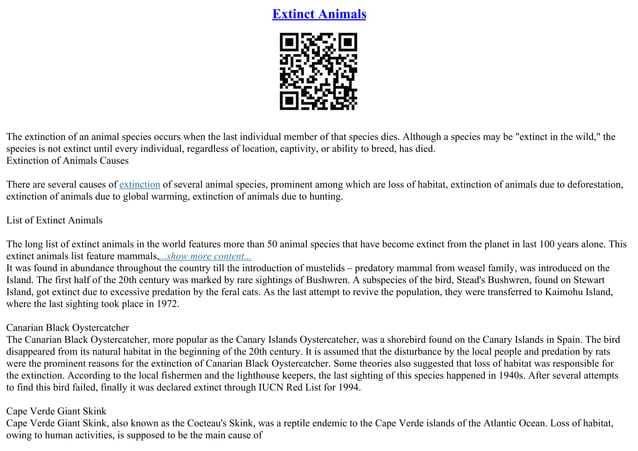 Stop Animal Extinction | PPT