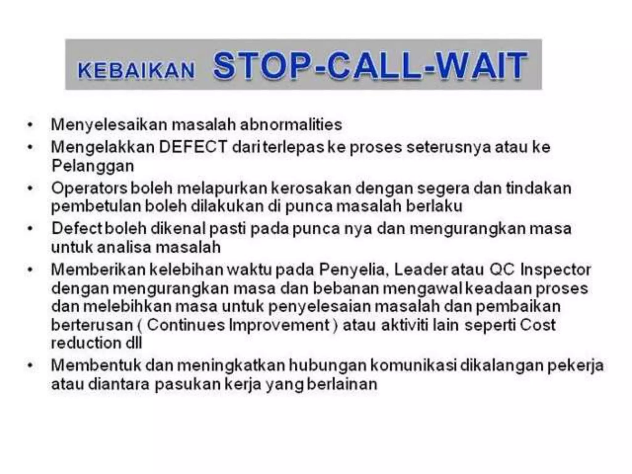 Stop callwait training material | PPTX