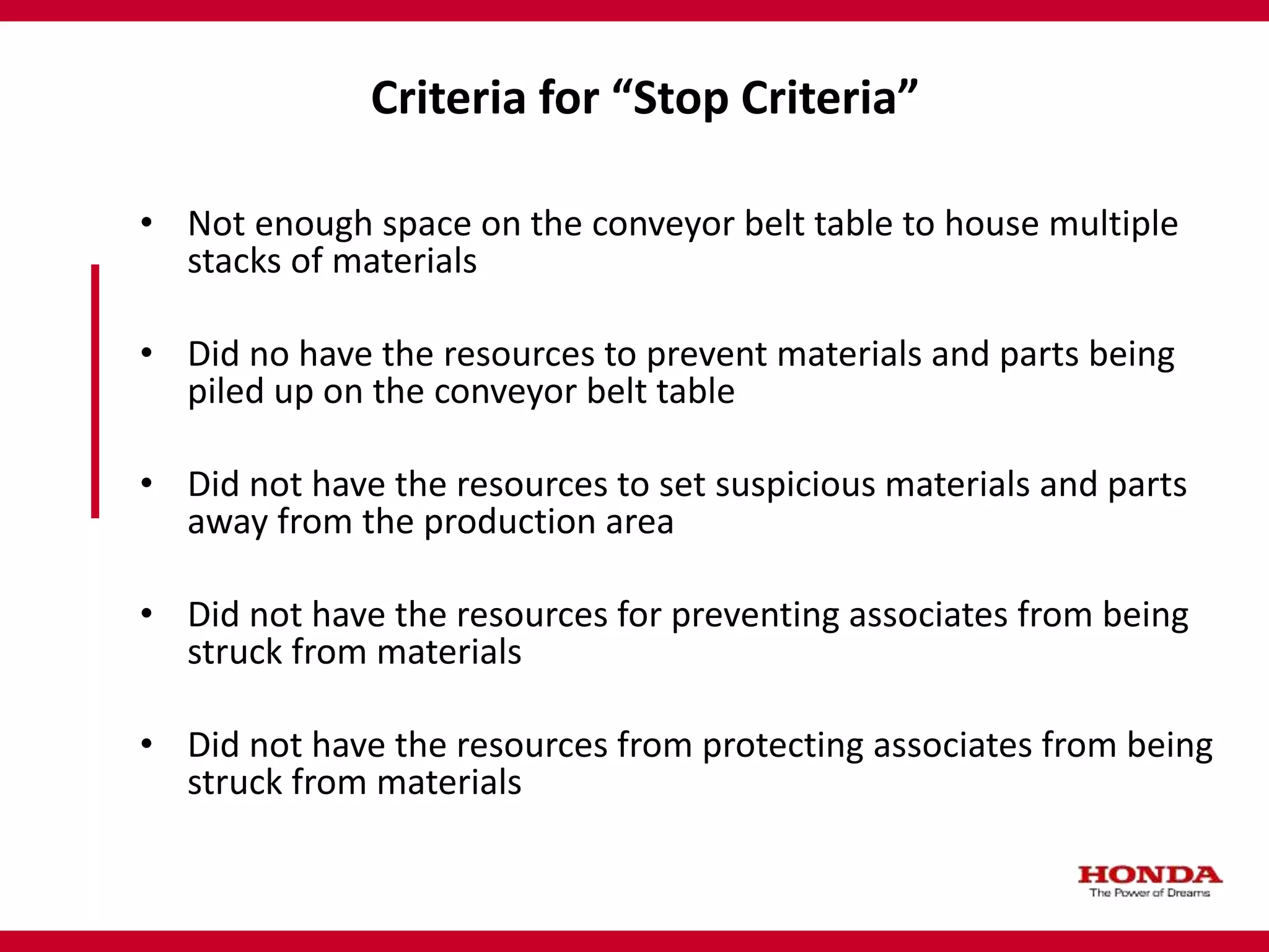 "Stop Criteria" Safety Standard | PPTX