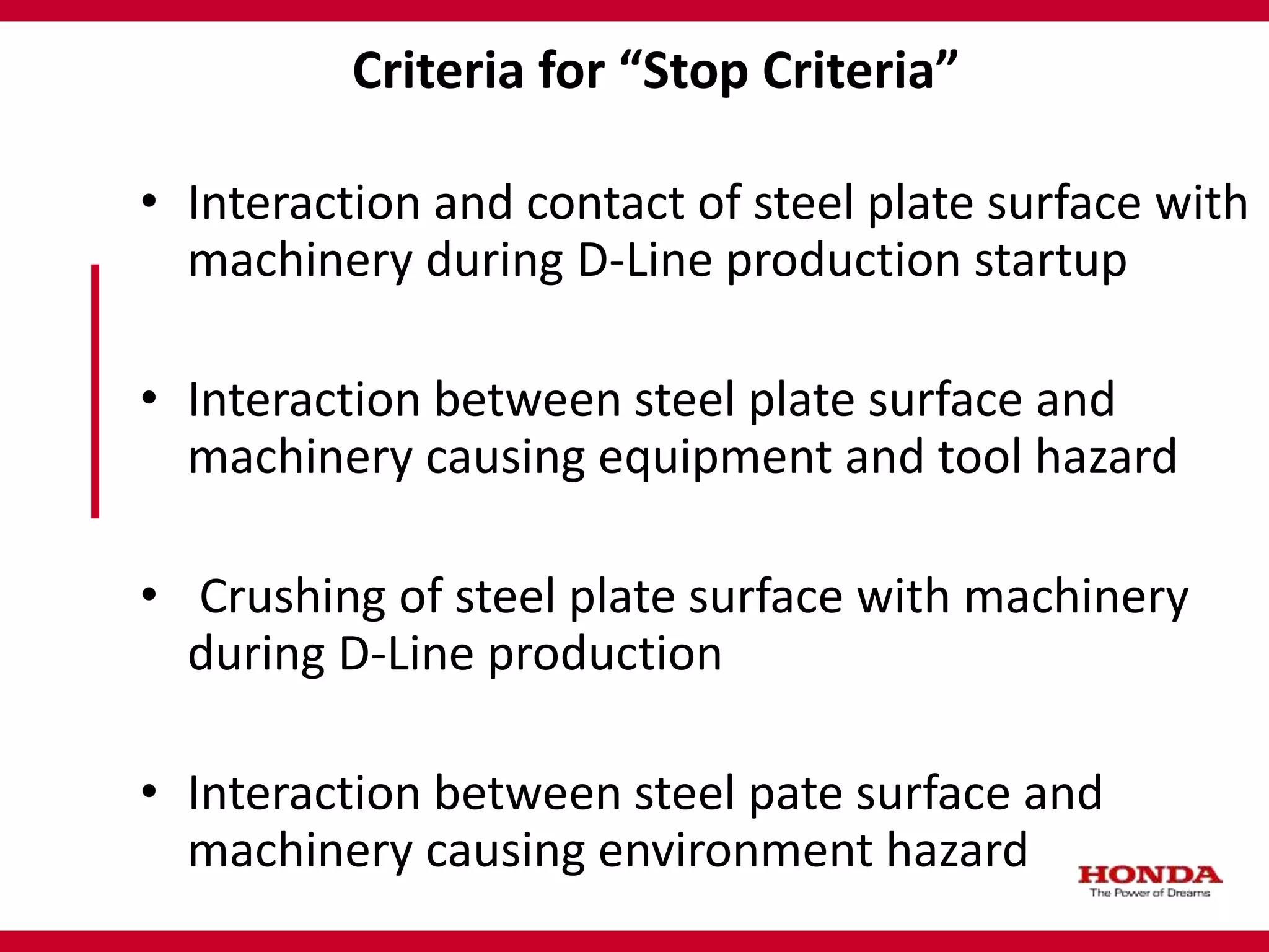 "Stop Criteria" Safety Standard | PPTX