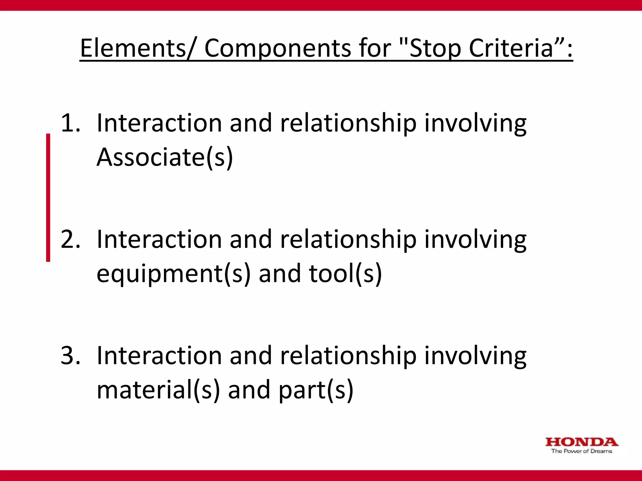 "Stop Criteria" Safety Standard | PPTX