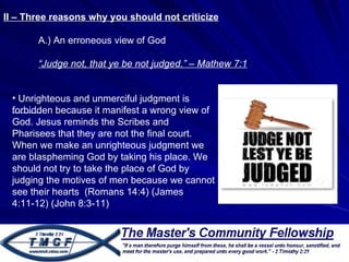 Stop criticizing | PPT