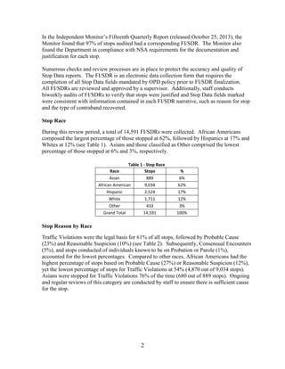 Stop data analysis report final 14 mar 2014 | PDF