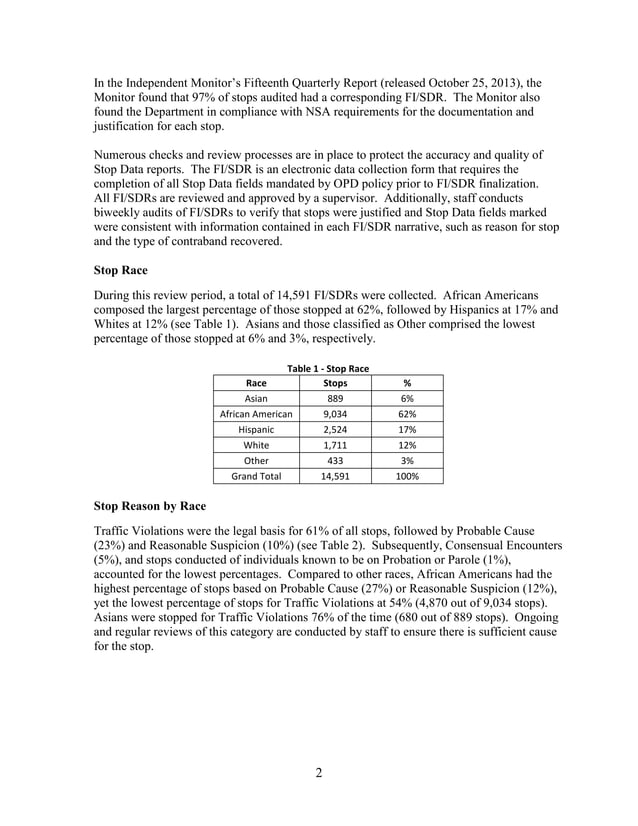 Stop data analysis report final 14 mar 2014 | PDF