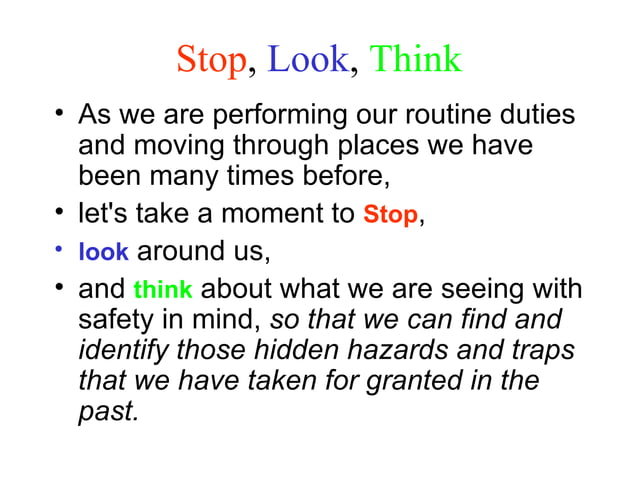 Stop, Look, Think | PPT