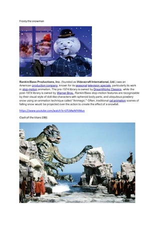 Stop motion and claymation | DOCX