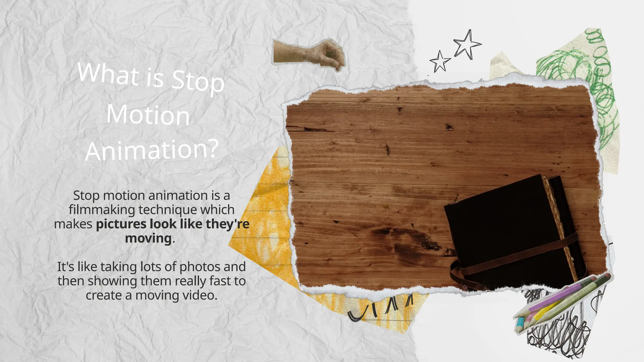 Stop Motion Animation Education Presentation in Grey White Collage ...