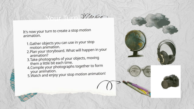 Stop Motion Animation Education Presentation in Grey White Collage ...