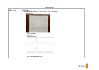 Stop motion animation meaning & procedure | PDF