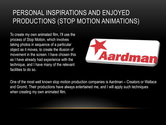 Stop Motion Influences | PPTX | Computer Animation | Computer Software and Applications