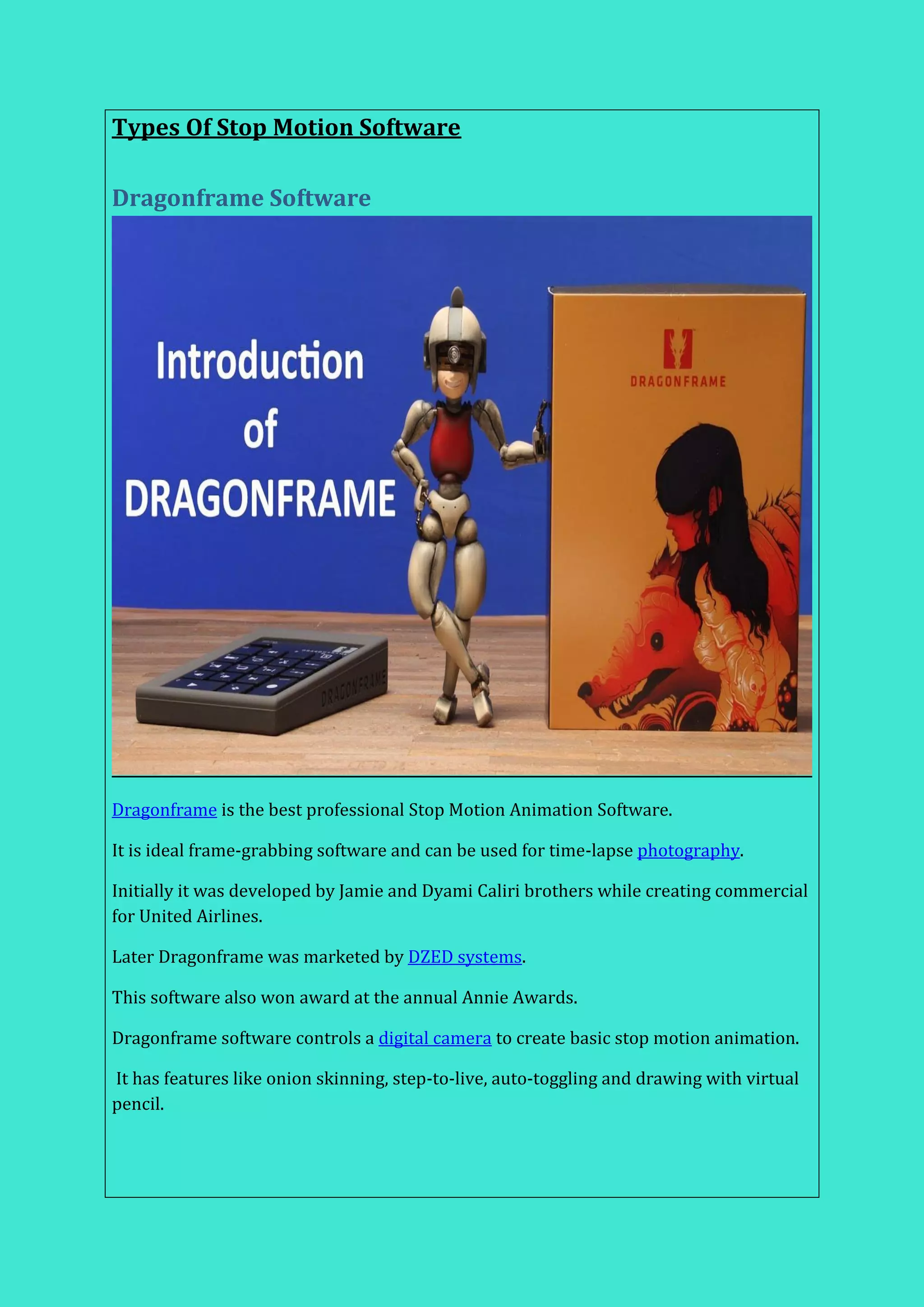 COOL STOP MOTION SOFTWARE | PDF | Computer Animation | Computer Software and Applications