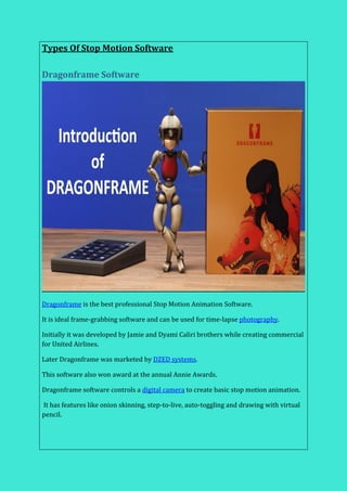 COOL STOP MOTION SOFTWARE | PDF | Computer Animation | Computer Software and Applications