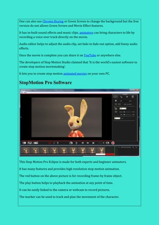 COOL STOP MOTION SOFTWARE | PDF | Computer Animation | Computer ...