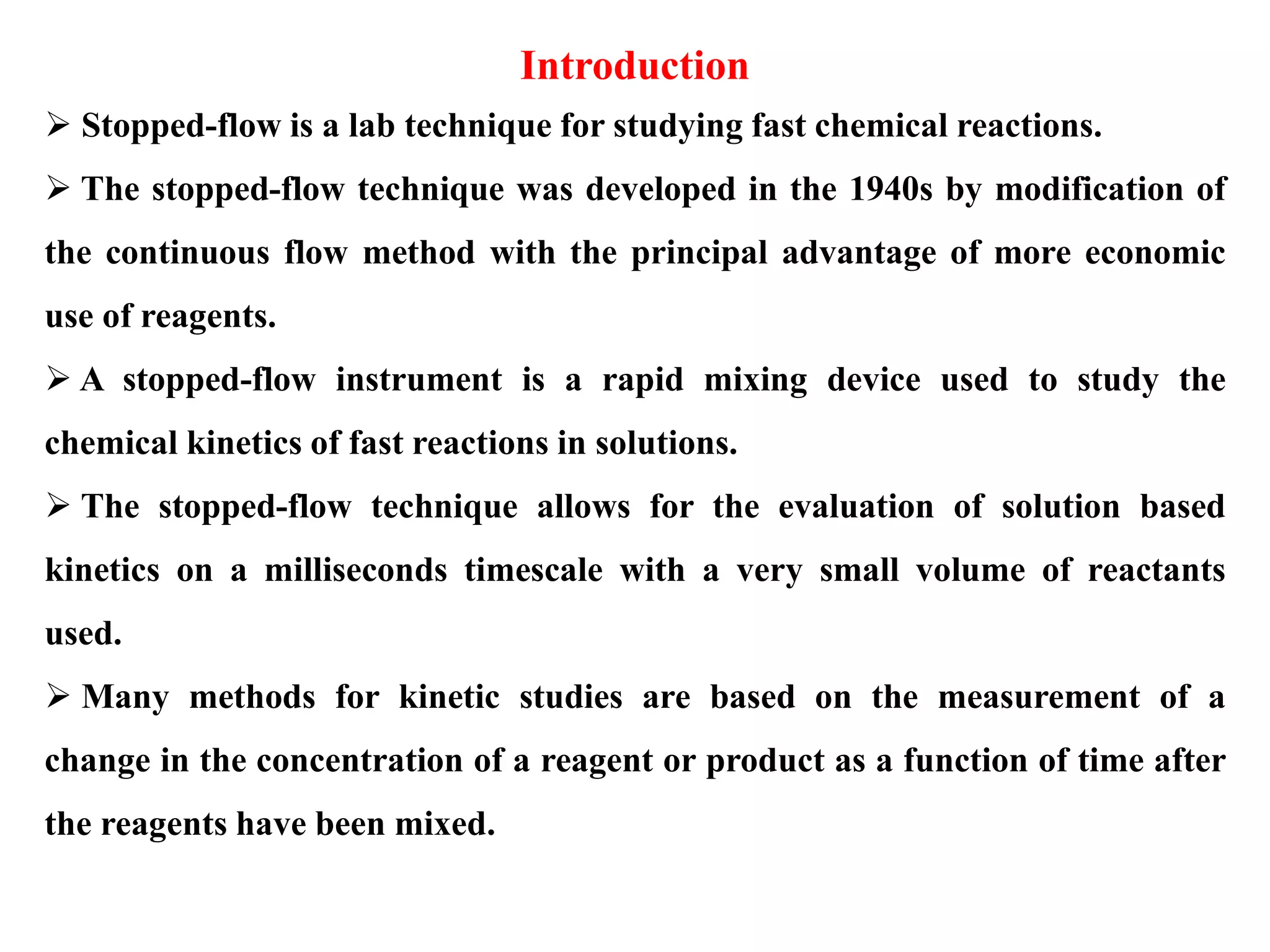 Determining the rate of a chemical reaction(Stopped-flow techniques) | PPTX