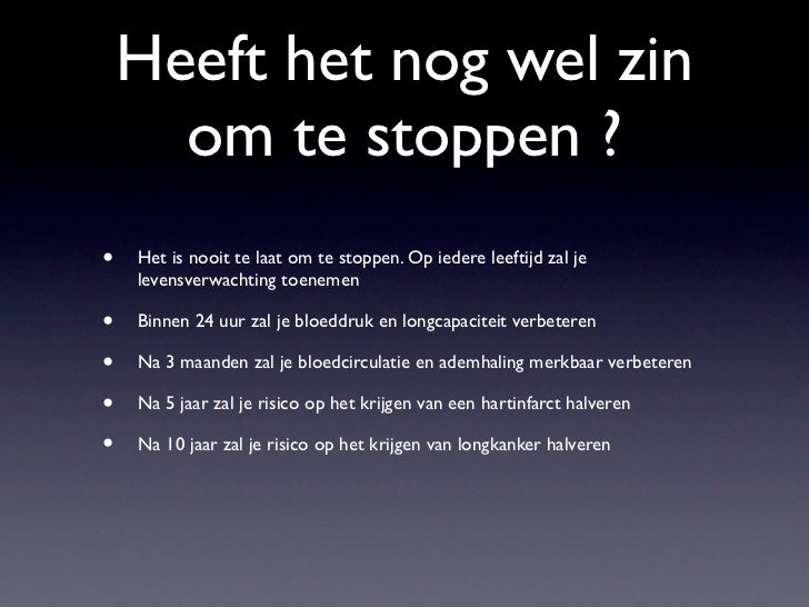 Stoppen met roken Stoppen met roken