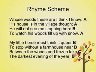 Stopping by woods on a snowy evening by Robert Frost | PPTX