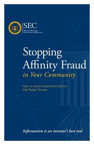 Stopping Affinity Fraud in Your Community | PDF