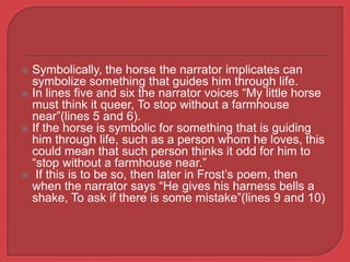 literary devices used in Stopping by woods on a snowy evening | PPT