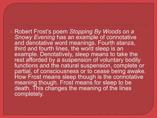 literary devices used in Stopping by woods on a snowy evening | PPTX