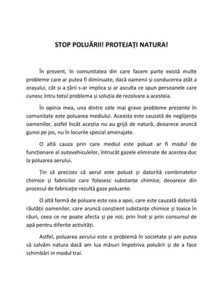 Stop poluării! | PDF