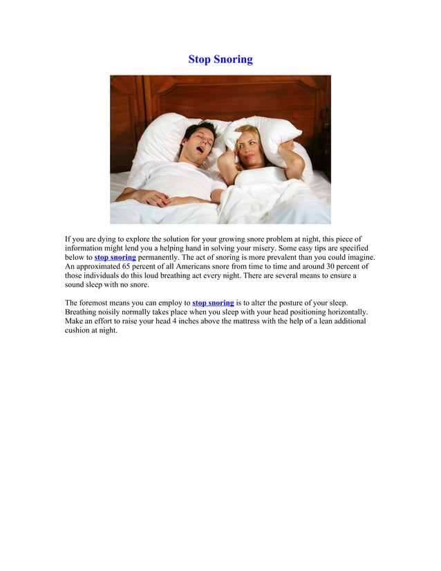 Stop snoring | DOC