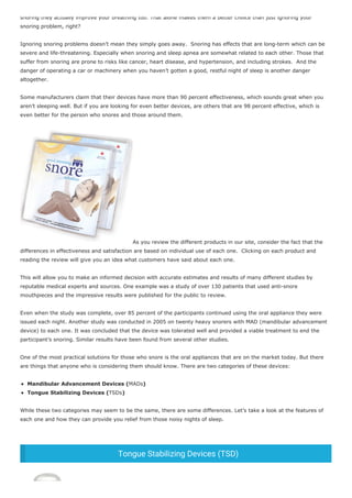 Stop snoring mouthpieces | PDF