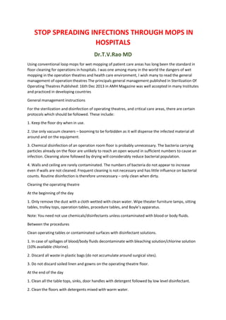 STOP SPREADING INFECTIONS THROUGH MOPS IN HOSPITALS | PDF