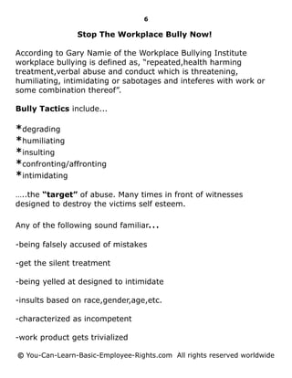 Stop The Workplace Bully!! | PDF